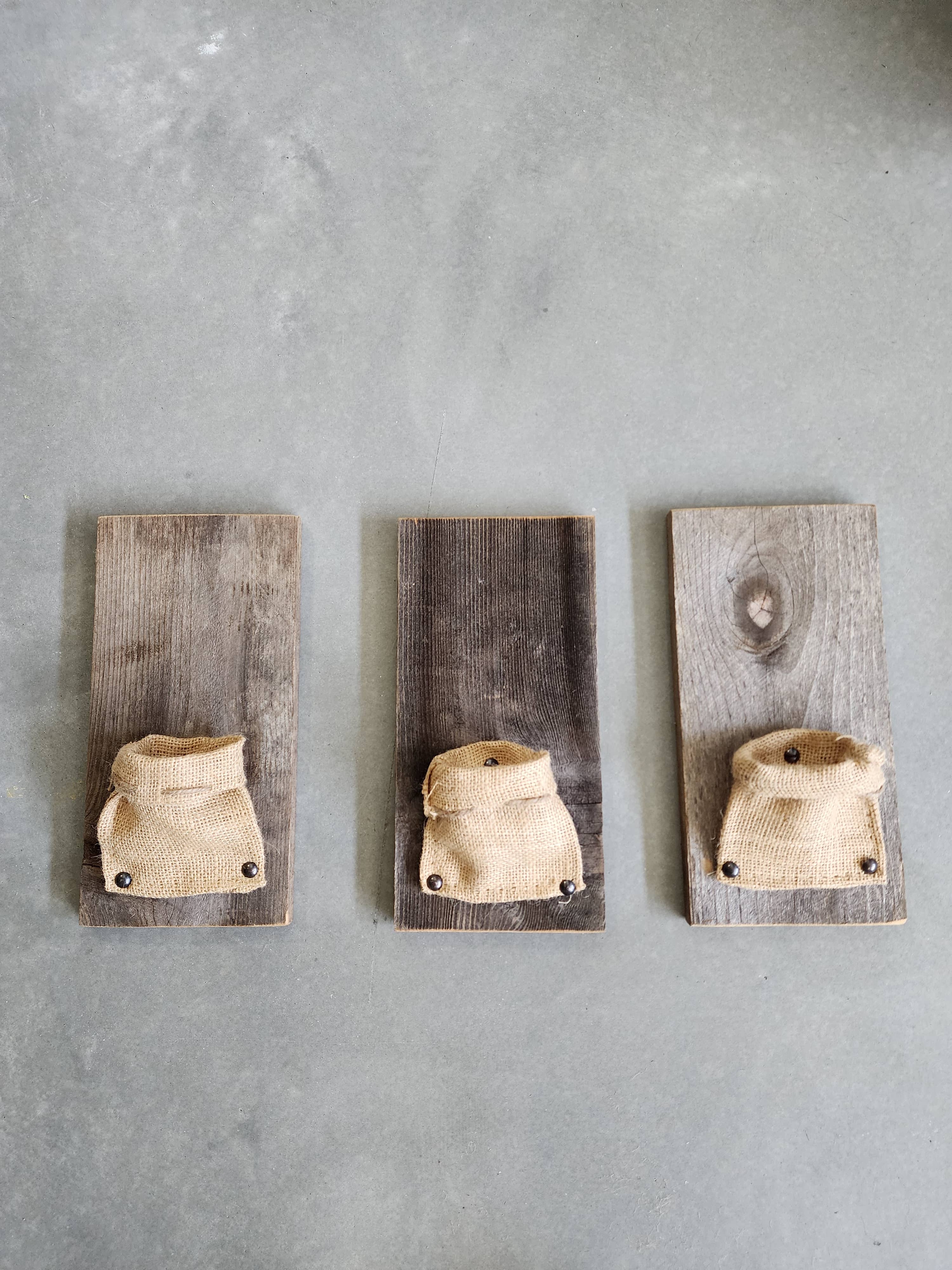 Reclaimed Wood Burlap & Wood Wall Planter | Farm Lot 59